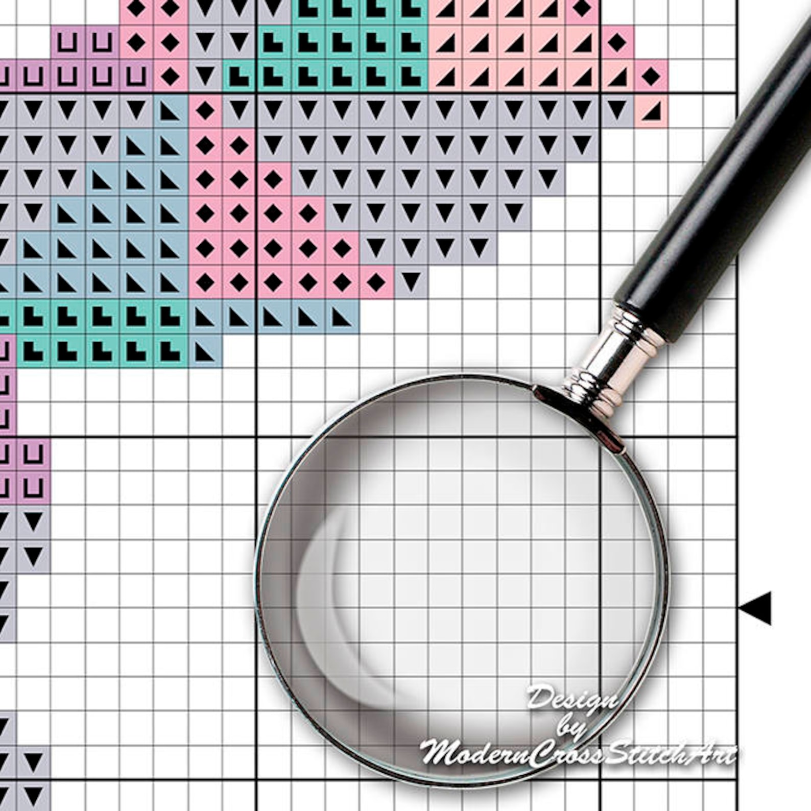 GEOMETRIC Cross Stitch Pattern Modern Set of 3 Patterns PDF | Etsy