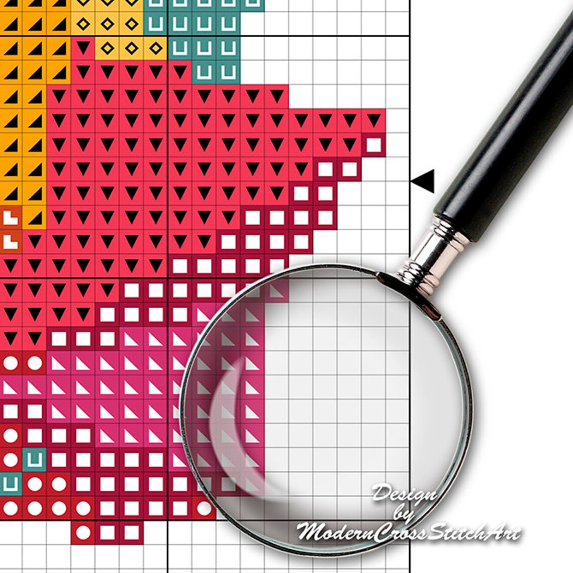 Modern Cross Stitch Chart Geometric Wood Cross Stitch Pattern - Etsy