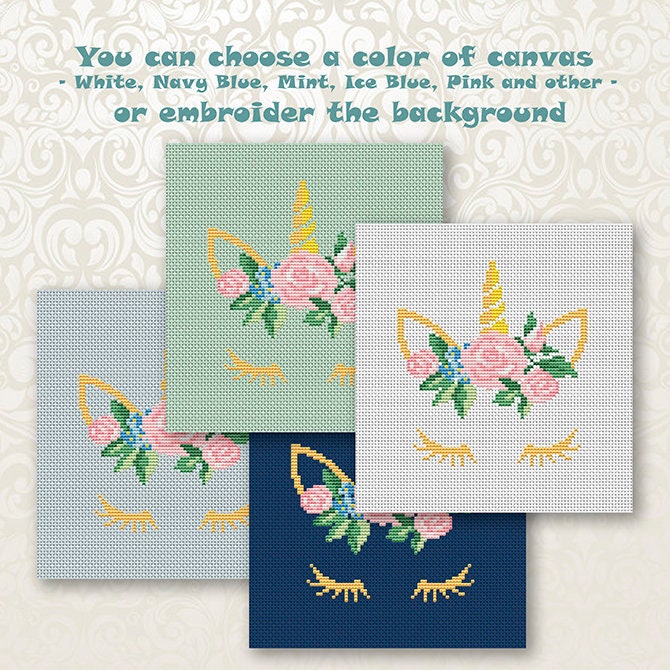 Unicorn Cross Stitch Pattern Unicorn Face Cross stitching | Etsy