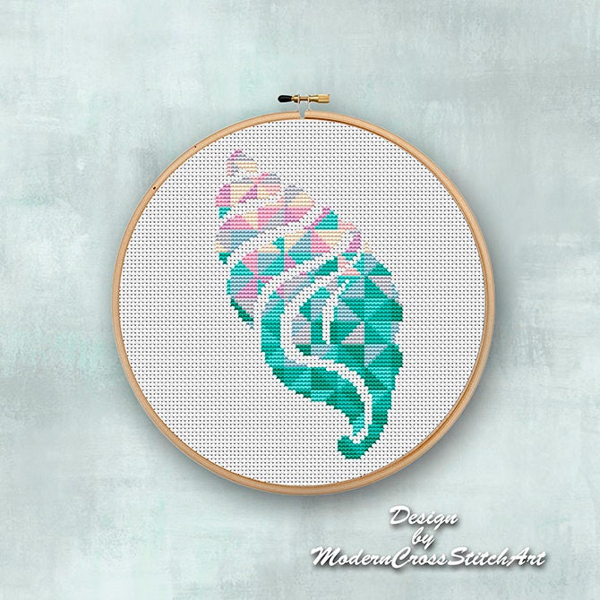 Shell Cross Stitch Pattern Seashells PDF Pattern Embroidery | Etsy