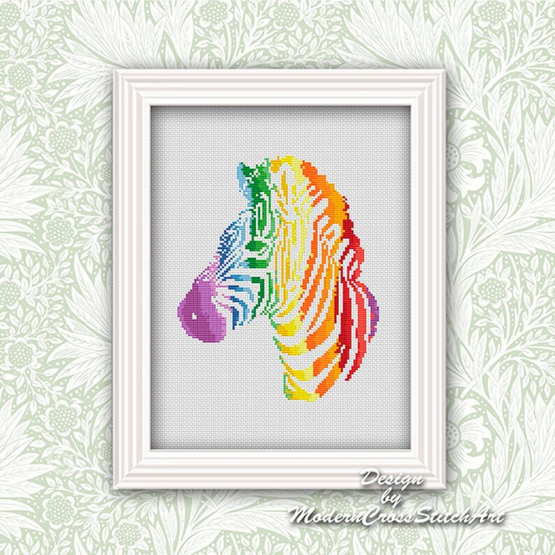 Zebra Cross Stitch Pattern Animal Cross Stitch Chart - Etsy