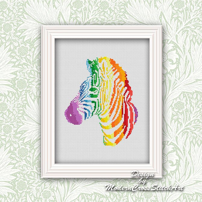 Zebra Cross Stitch Pattern Animal Cross Stitch Chart - Etsy