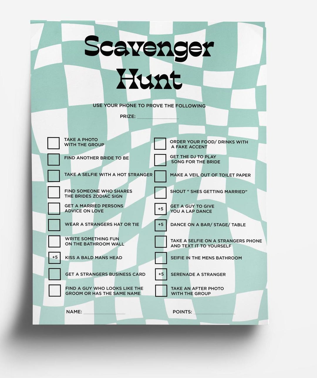 Scavenger Hunt | Modern Hens & Bridal Shower Party Games | Bachelorette ...