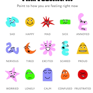 Feelings Chart Poster: Emotional Regulation, Calm Corner Printable ...