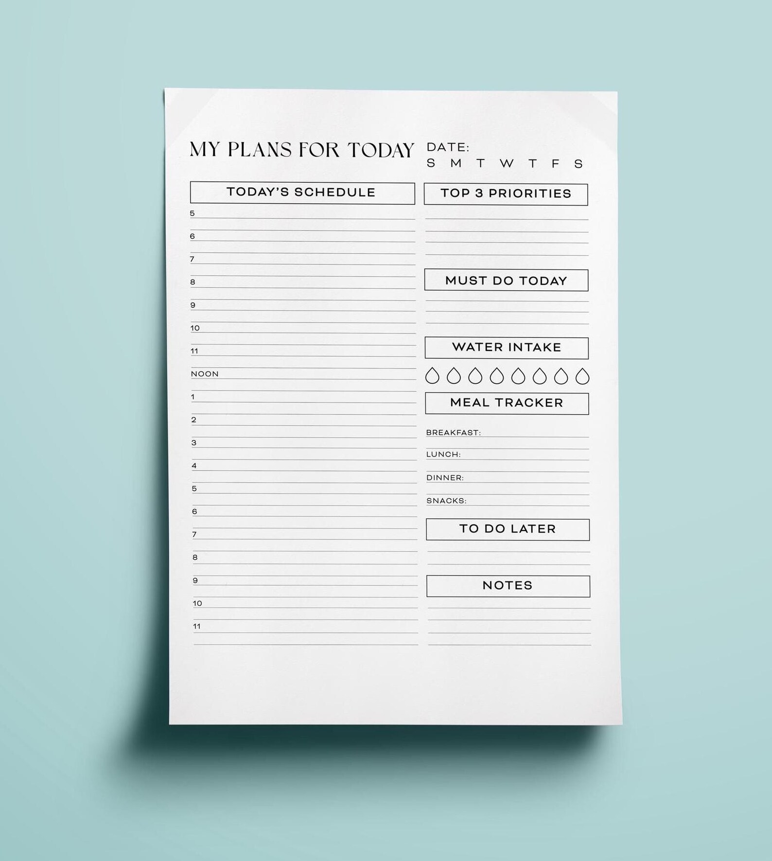 Best Daily Planner Printable, Daily to Do List , Productivity Planner ...