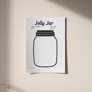 Savings Jar Tracker Printable: Money Saving Challenge (digital Download ...