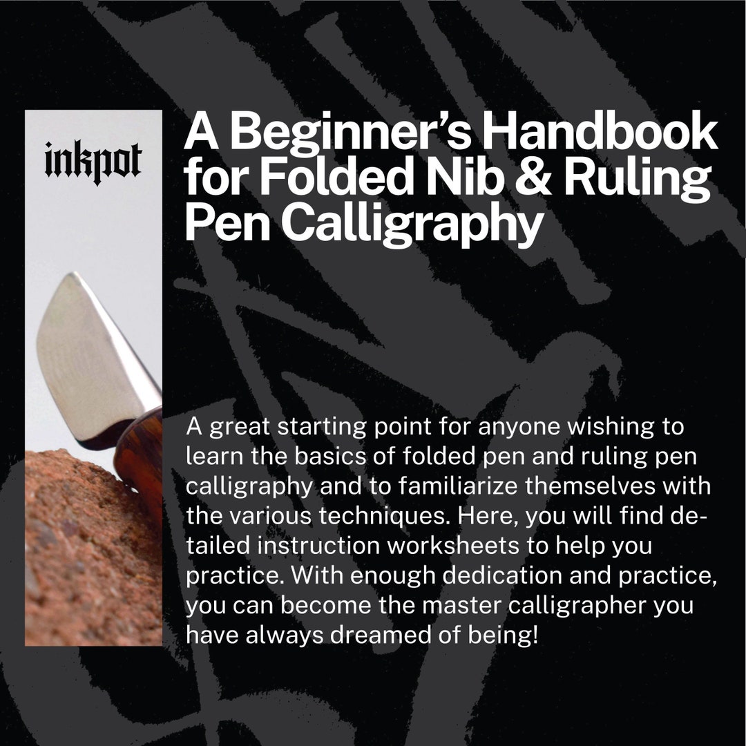 Folded Nib and Ruling Pen Calligraphy Workbook W Worksheets for ...