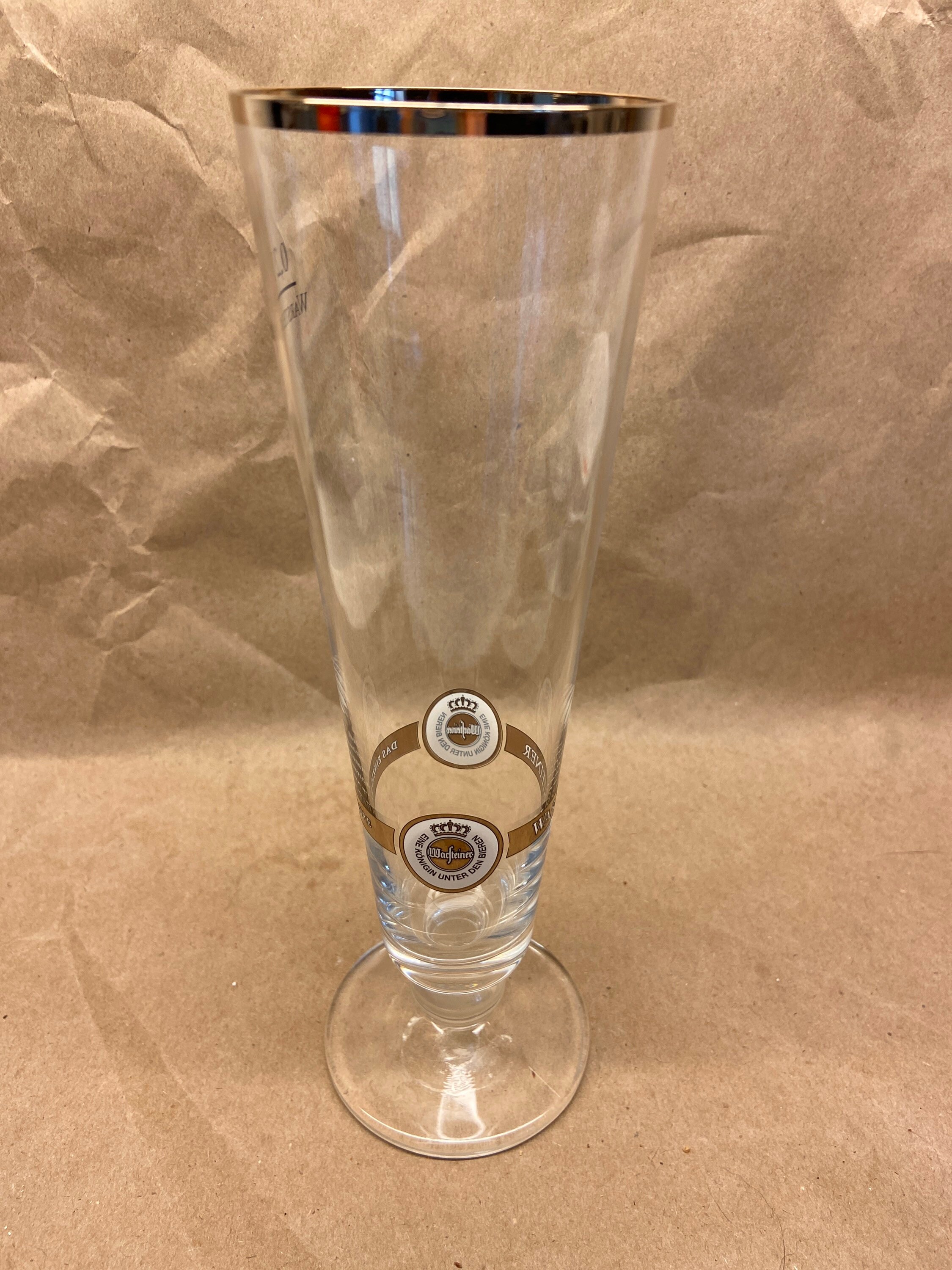 9” tall Warsteiner Beer Flute Glass 0.03L with Gold Rim Pint Glasses ...