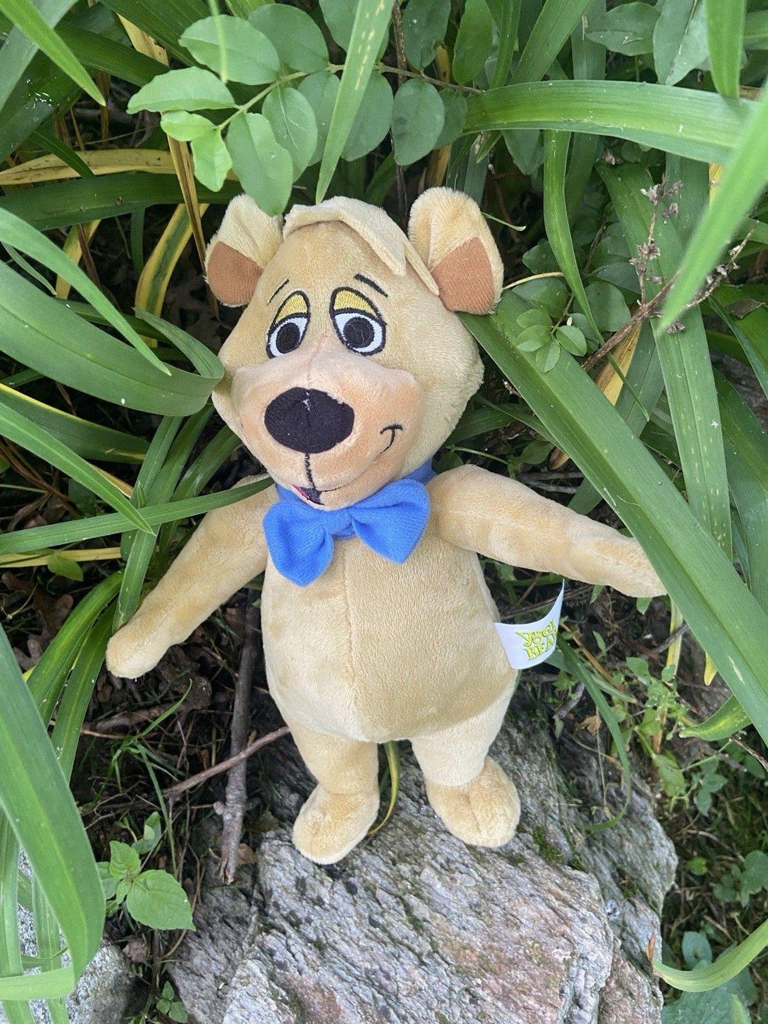 Yogi Bear Boo Boo Plush Bear 11 in Standing Tan Blue Bow 11 Inch Sewn ...