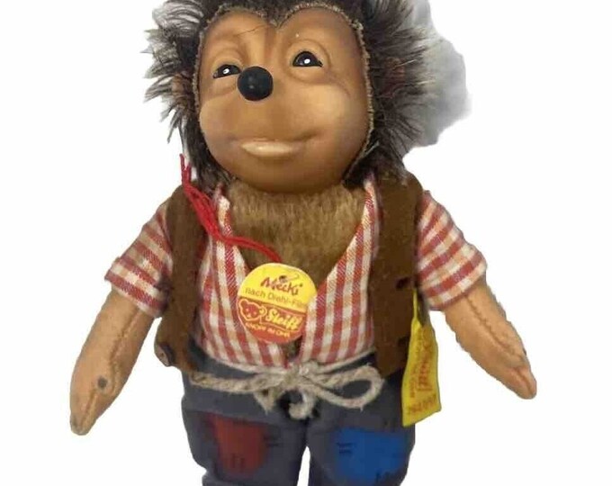 Vintage Steiff Mecki Hedgehog Plush Rubber Faced Doll 7 Inch Complete ...