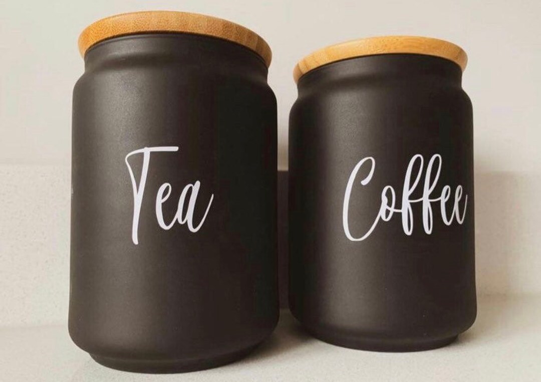 Tea Coffee Sugar Labels Set of Three Black or White - Etsy