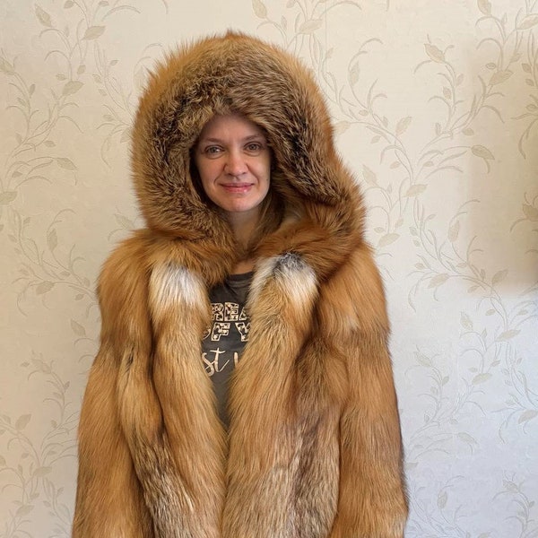 Red Fox Fur Coat - Etsy