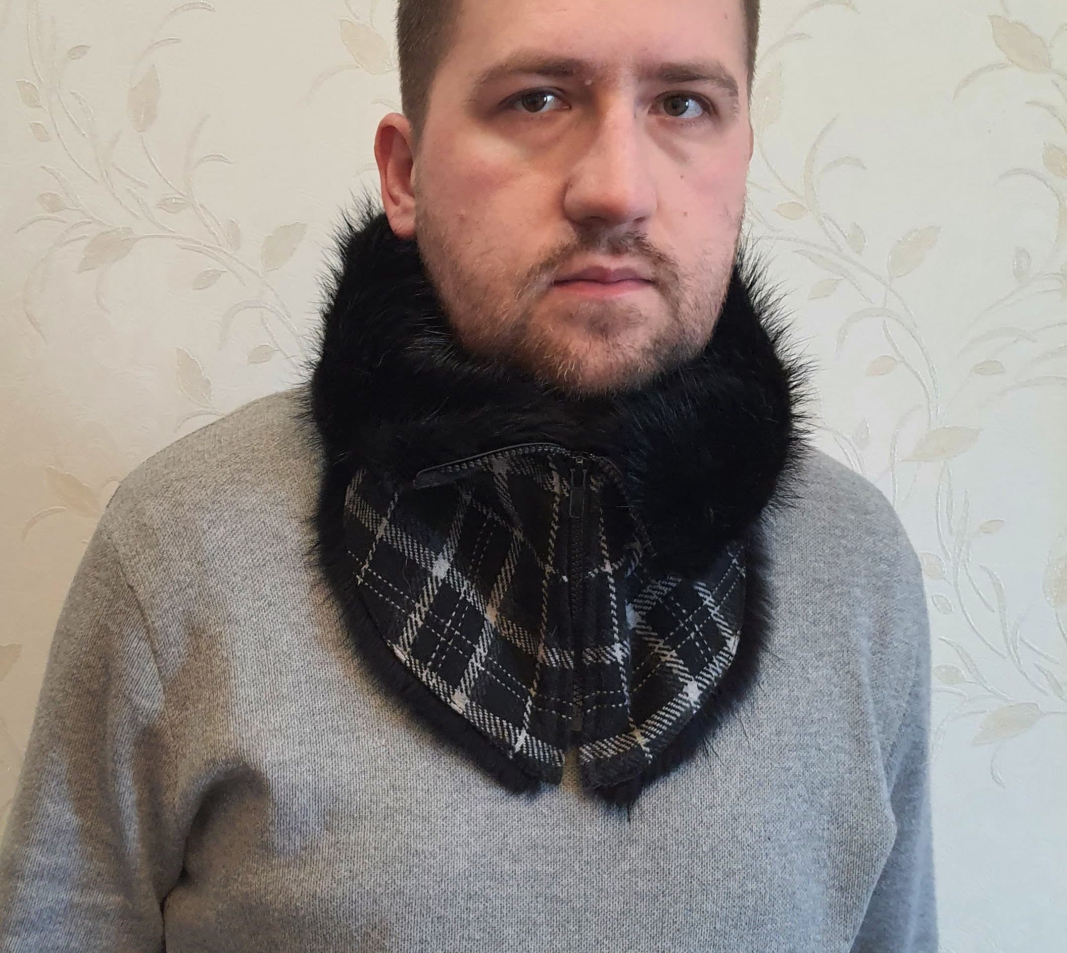 Mens Fur Scsrf in Black Color Beaver Fur Snood Fur Cowl - Etsy