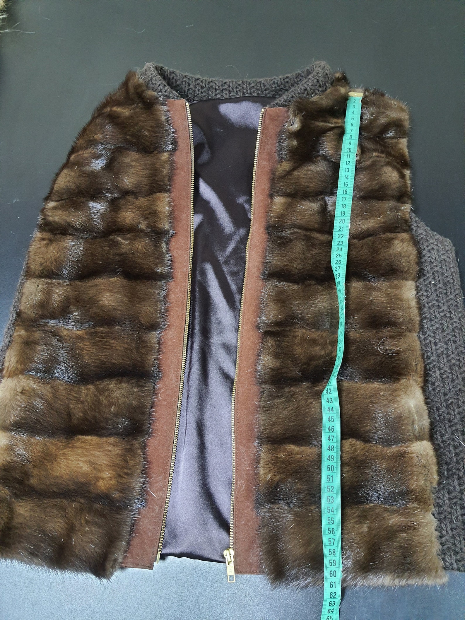 NEW Brown Real Mink Fur Vest With Wool Fabric on the Back - Etsy