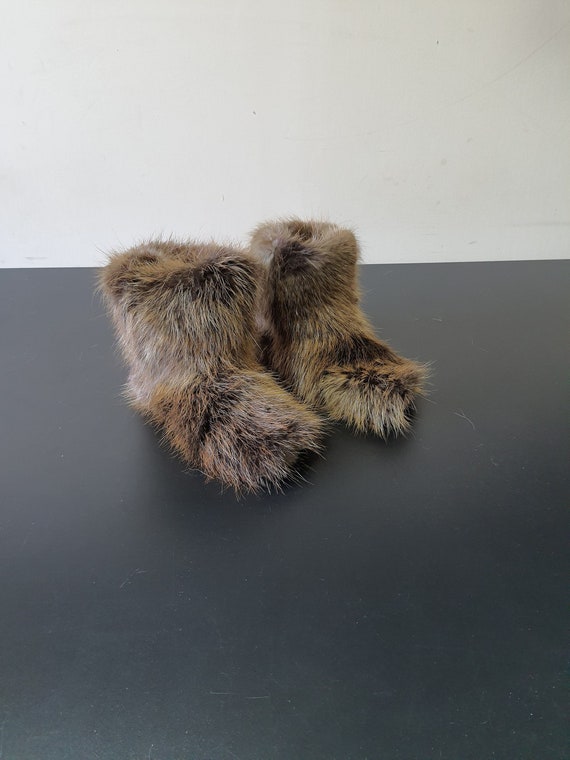 Warm House Slippers Made of Beaver Fur Fur Boots Winter - Etsy