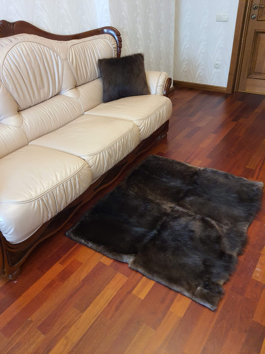 Bever Fur Throw, Real Fur Blanket, Real Fur Rug, Fur Carpet, Real Fur ...