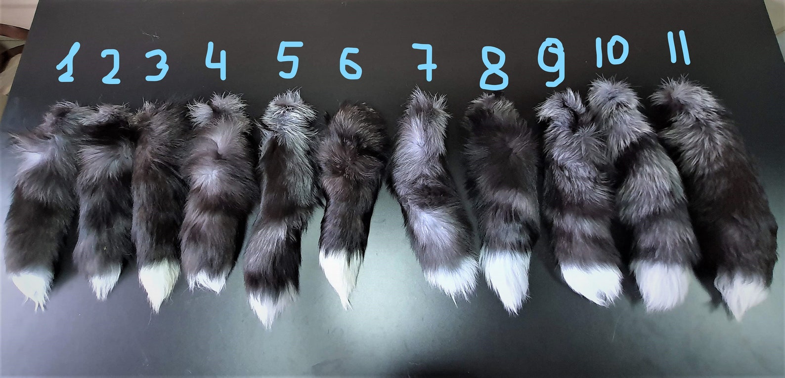 Large Silver Fox Tail Fox Tail Silver Fox Tail Fur Tail - Etsy