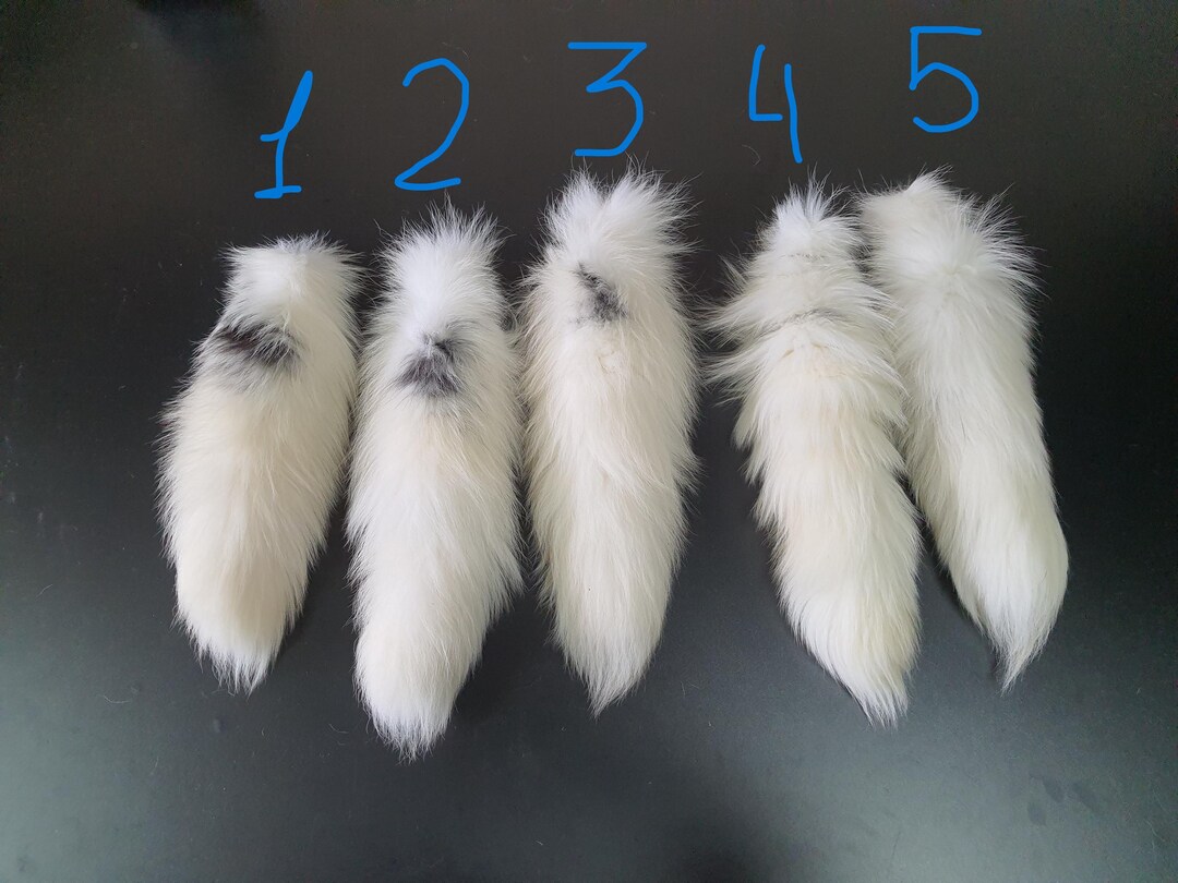 Large White Marble Fox Tail Keychain With Gold Ring, White Fox Tail ...