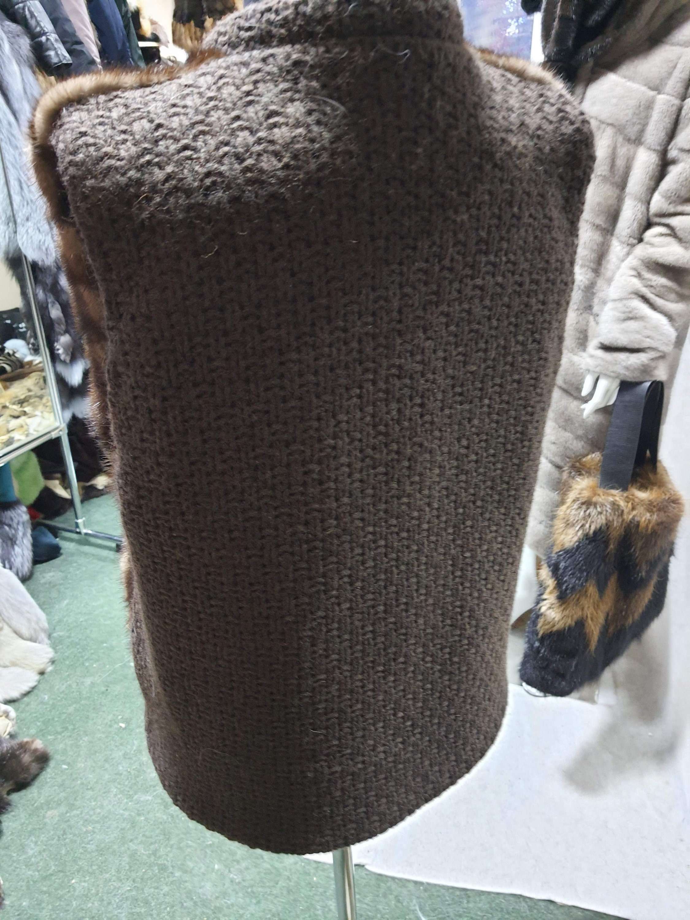 NEW Brown Real Mink Fur Vest With Wool Fabric on the Back - Etsy