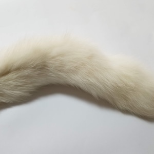 Large White Fox Tail Keychain With Gold Ring - Etsy
