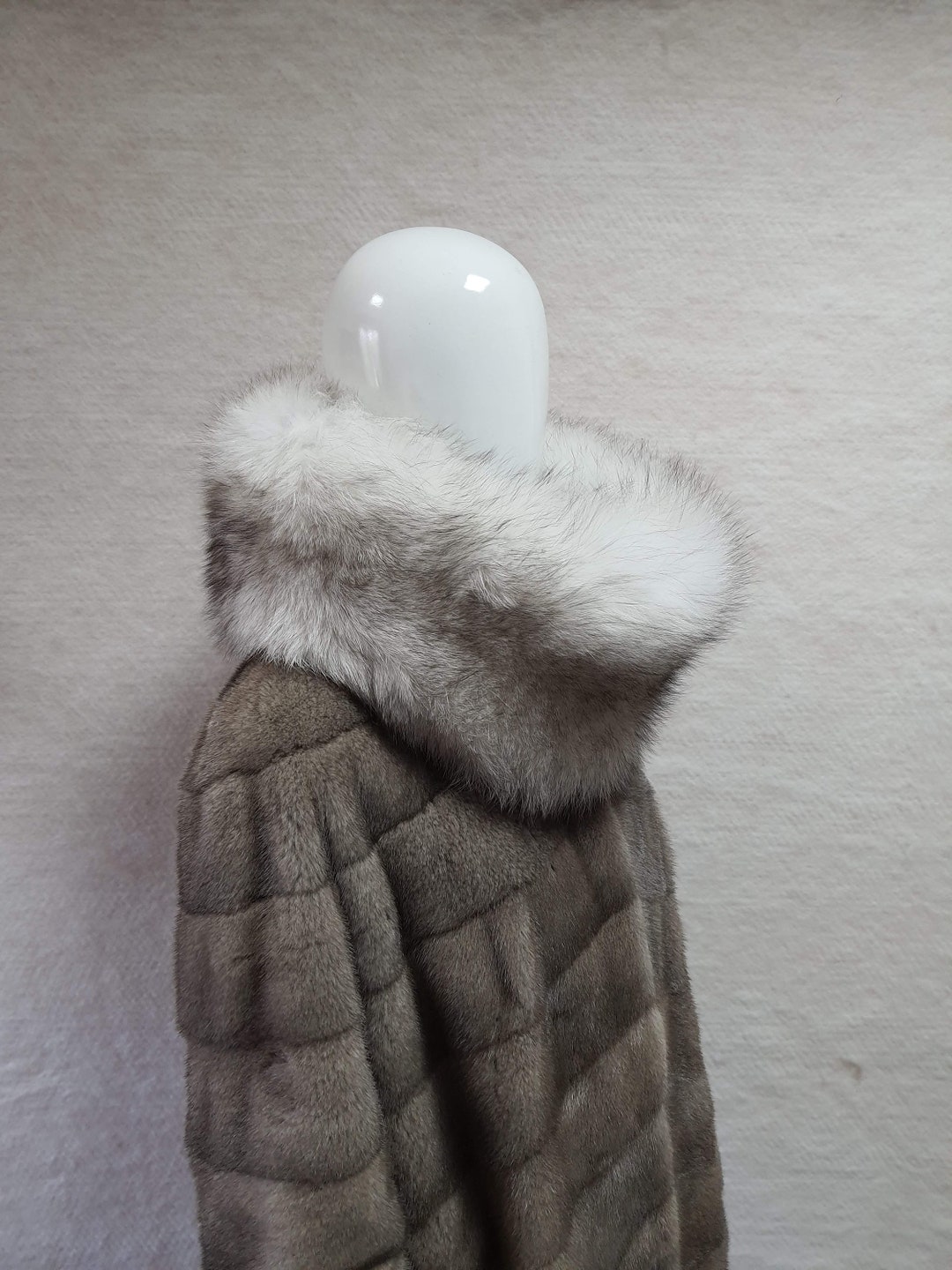Large White Fox Fur Collar, Winter Fur Collar, White Fox Collar, Fox ...