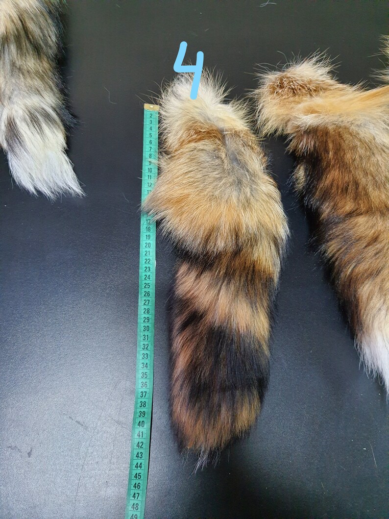 Cross Fox Tail Keychain Real Fur Keychain | Etsy