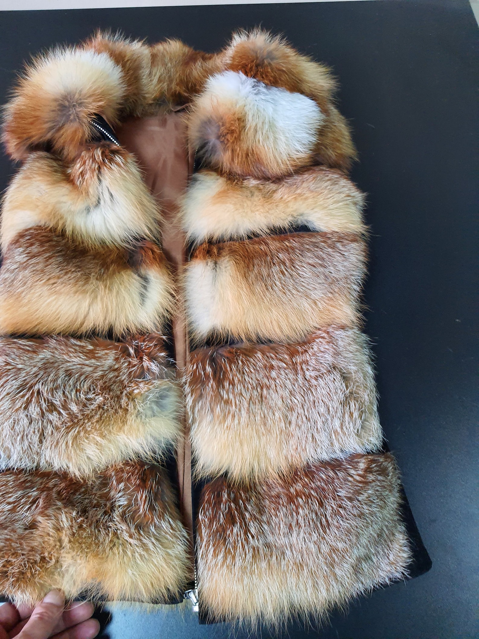 Real Fox Fur Vest Fur Vest Fox Fur Real Fur Red Fur Vest - Etsy