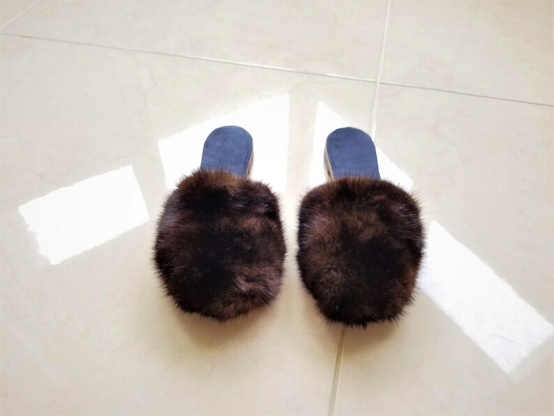 Real Fur Mules Real Mink Muls Fur Mules Fur Slippers Fur - Etsy
