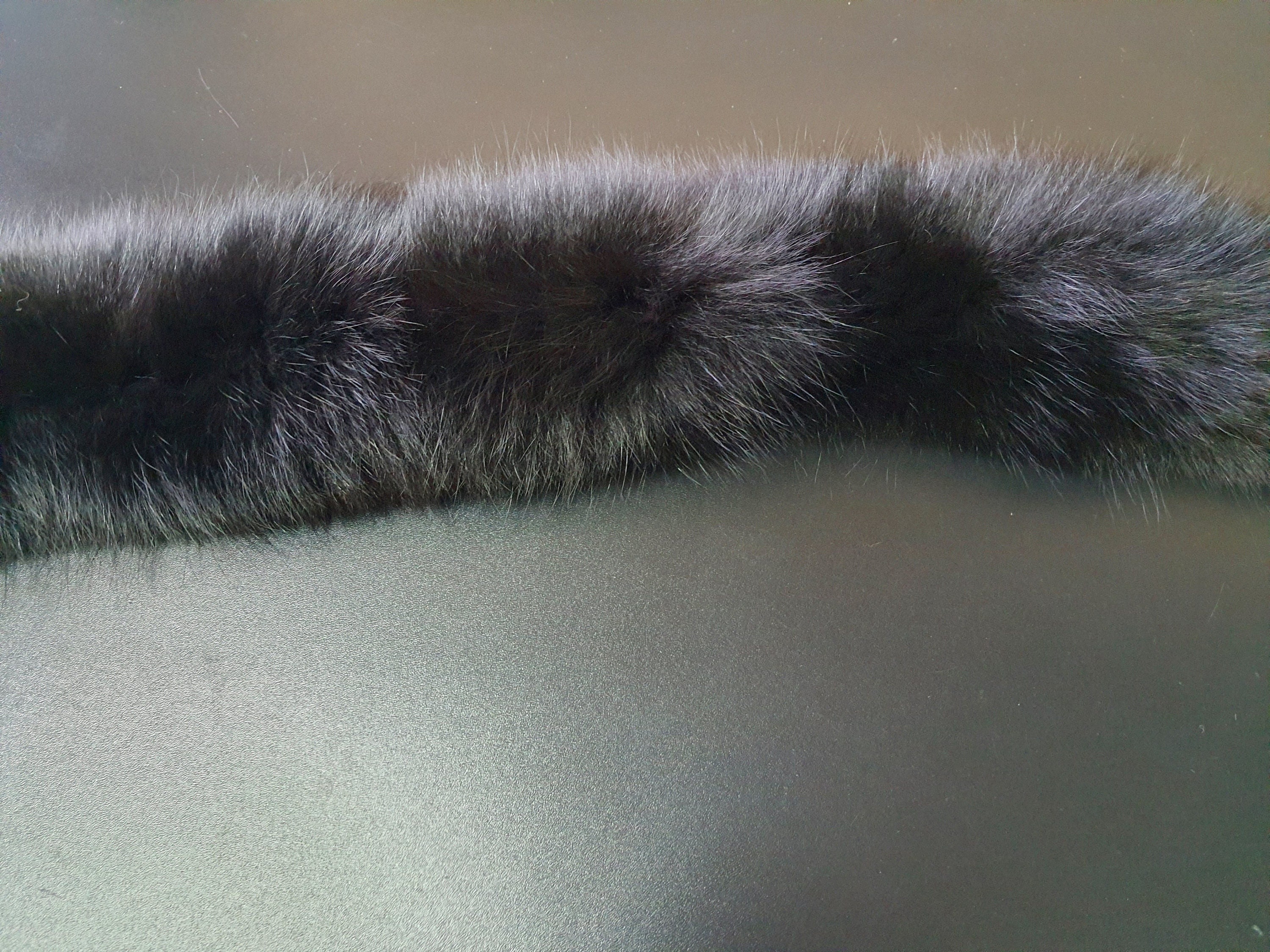 Black Fox Fur Trim for Hood Furry Stripe for Jacket - Etsy