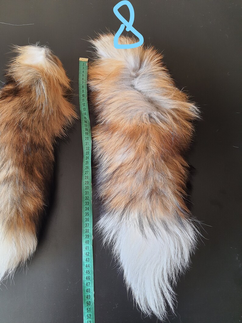 Cross Fox Tail Keychain Real Fur Keychain - Etsy