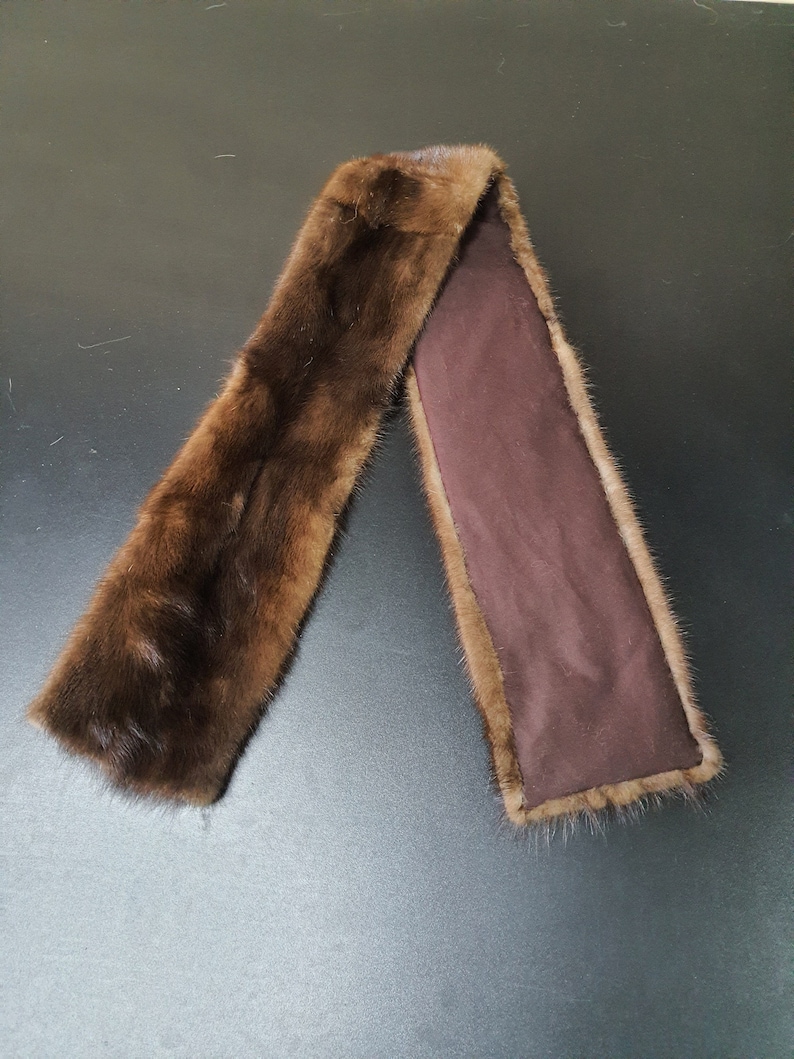 Real Mink Fur Scarf in Brown Color | Etsy