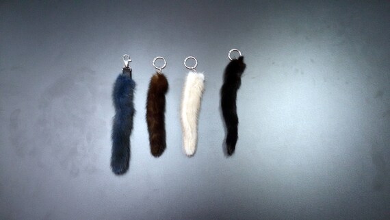 Mink keychain Mink's tail Tail keychain mink tails | Etsy