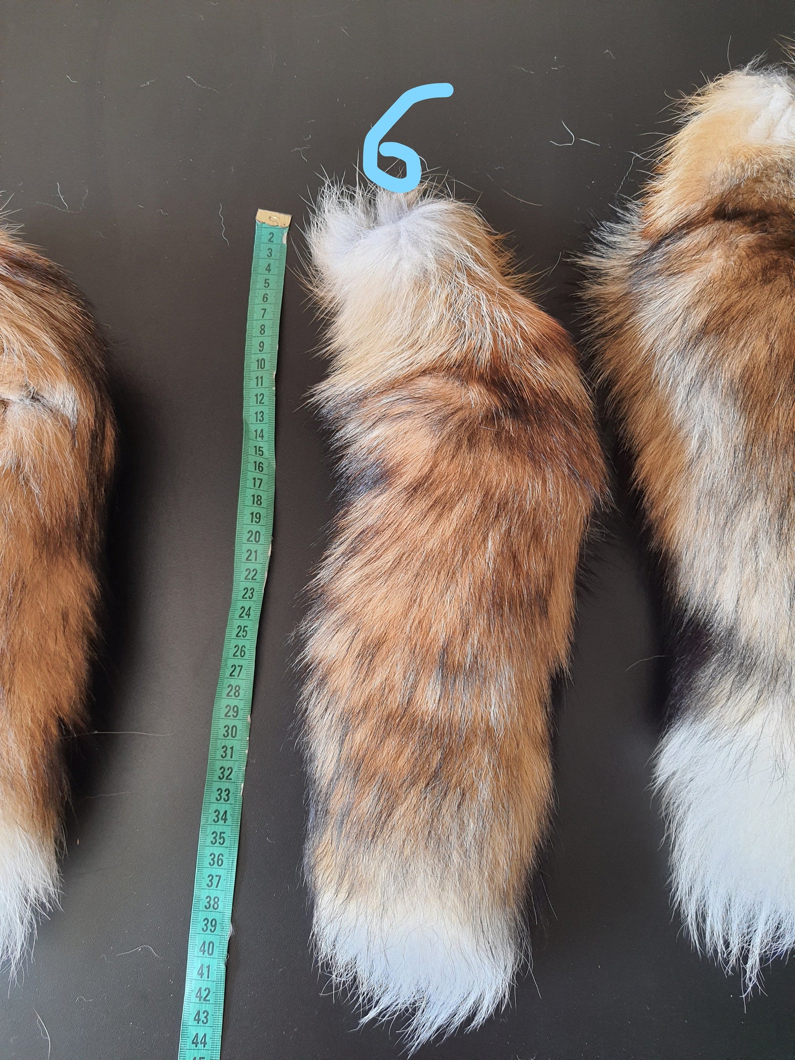 Cross Fox Tail Keychain Real Fur Keychain - Etsy