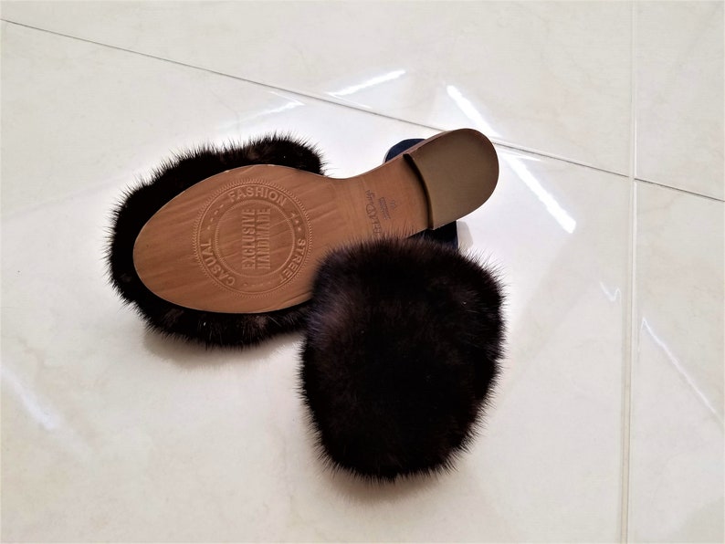 Real Fur Mules Real Mink Muls Fur Mules Fur Slippers Fur - Etsy