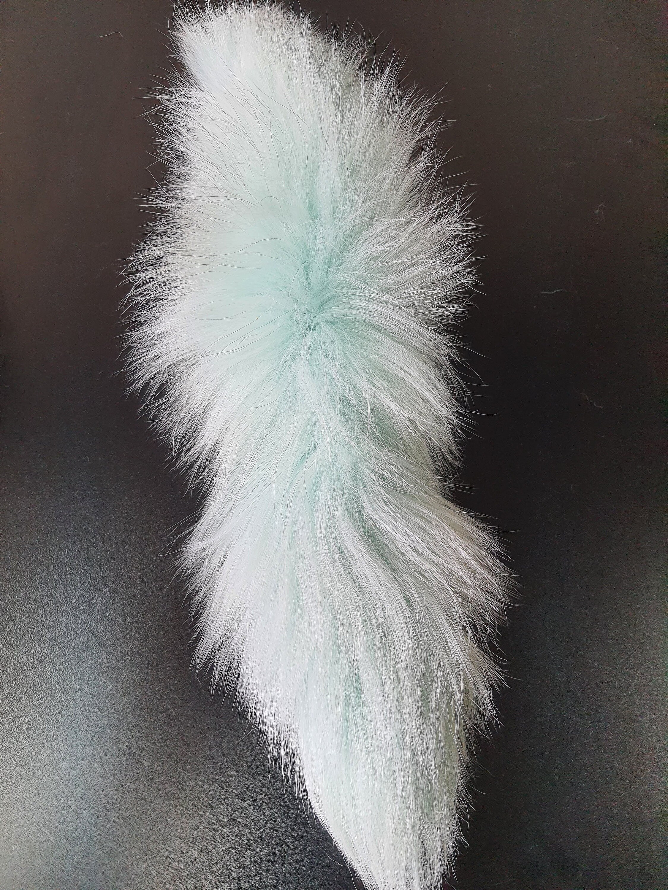 Burgundi and Green Arctic Marble Fox Tail Keychain With Gold - Etsy