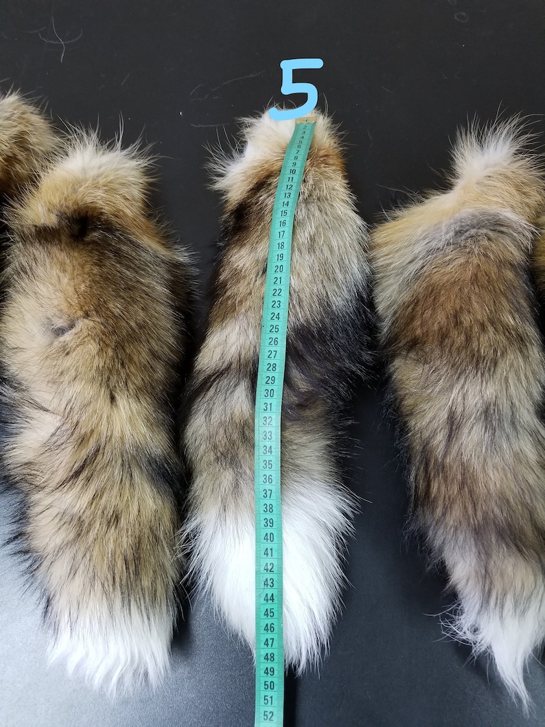 Cross fox tail keychain real fur keychain | Etsy