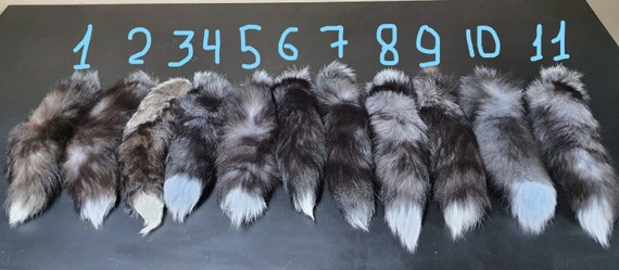 Large Silver Fox tail fox tail silver fox tail fur tail | Etsy