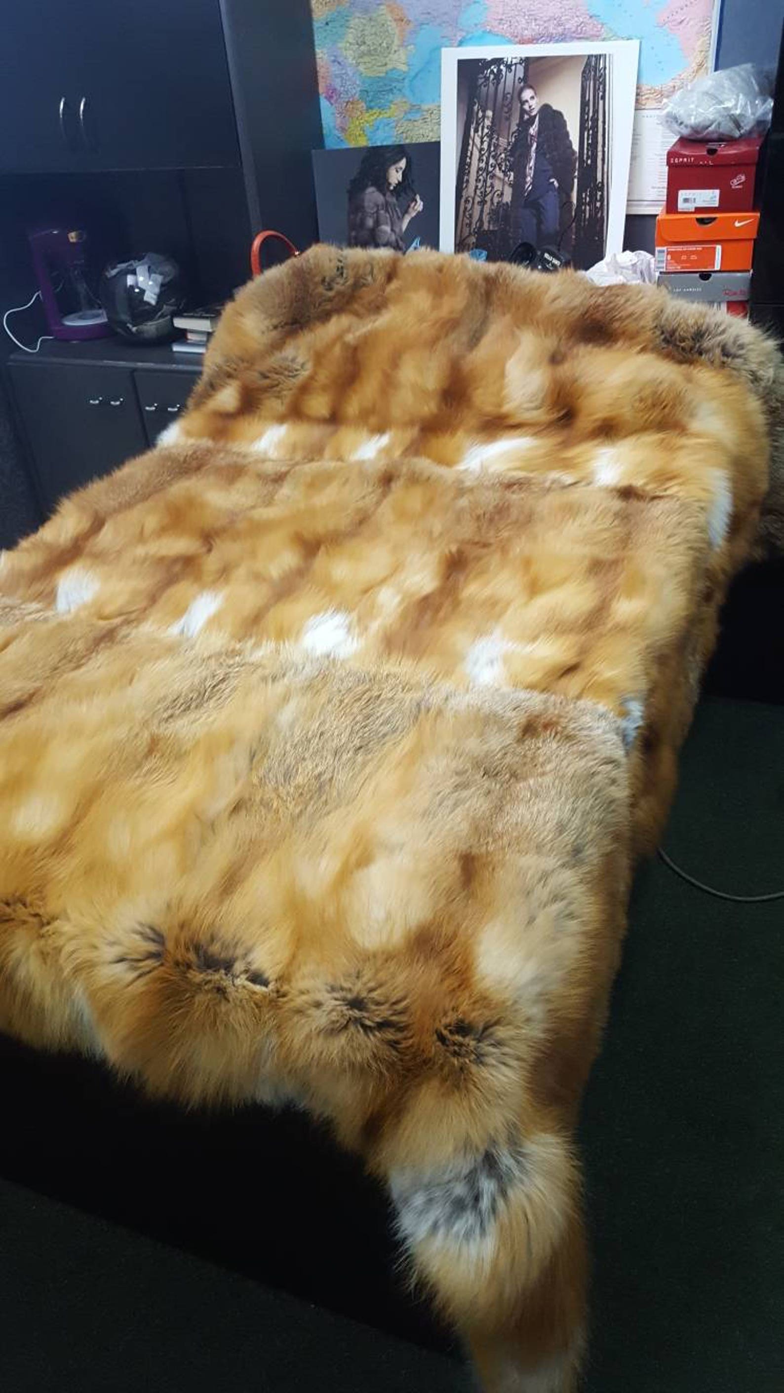 Fox Fur Blanket Real Fur Blanket Genuine Fur Blanket Real | Etsy