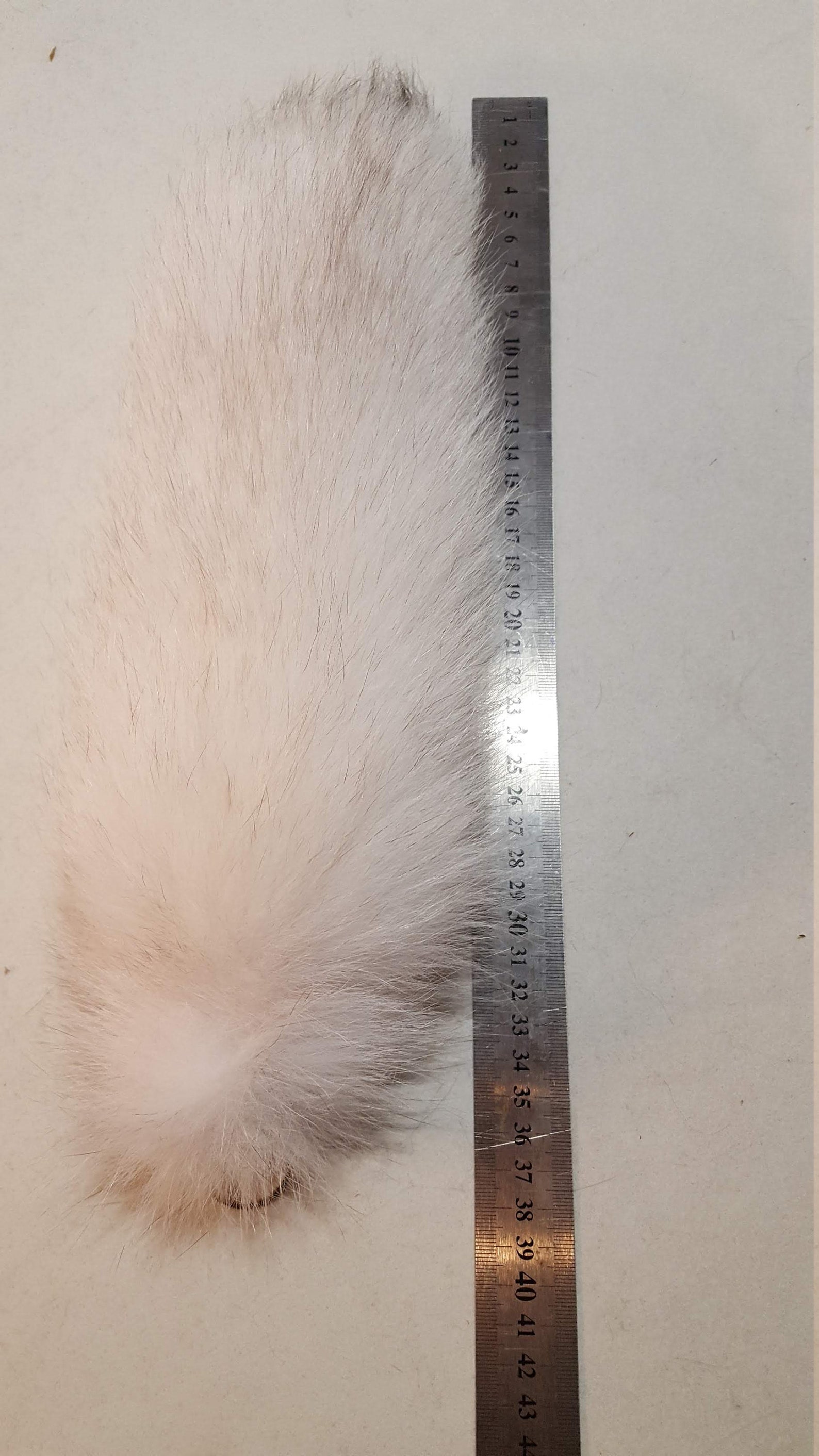 Large White Fox Tail Keychain With Gold Ring - Etsy