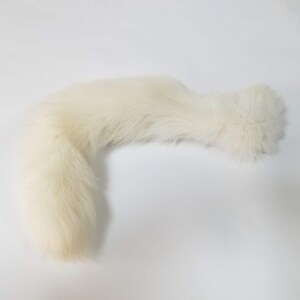 Large White Fox Tail Keychain With Gold Ring - Etsy