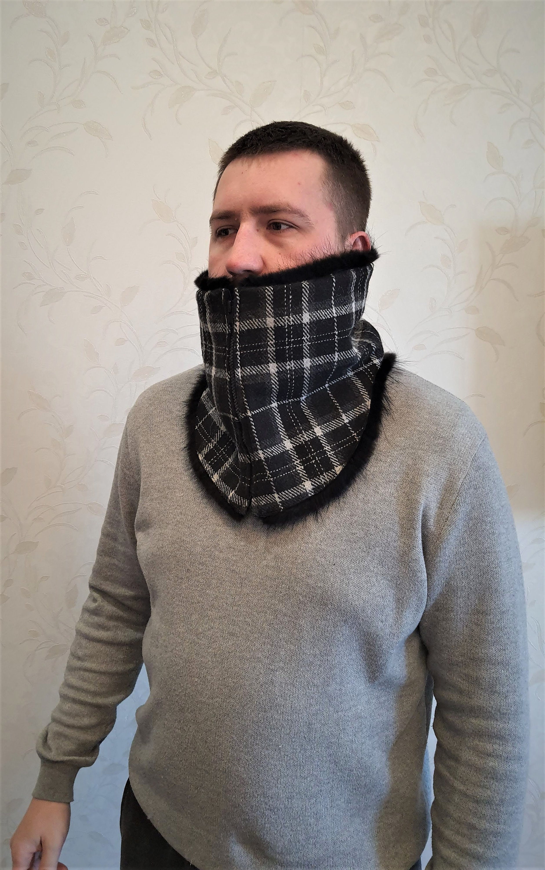 Mens Fur Scsrf in Black Color Beaver Fur Snood Fur Cowl - Etsy