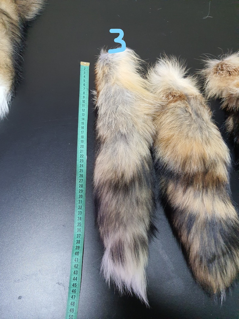 Cross Fox Tail Keychain Real Fur Keychain | Etsy