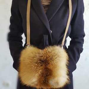 Gold Fox Fur Muff, Muff, Fur Muff, Real Fur Muff, Fur Coupling ...