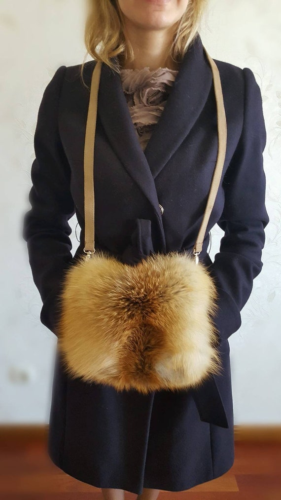 Gold Fox Fur Muff Muff Fur Muff Real Fur Muff Fur - Etsy