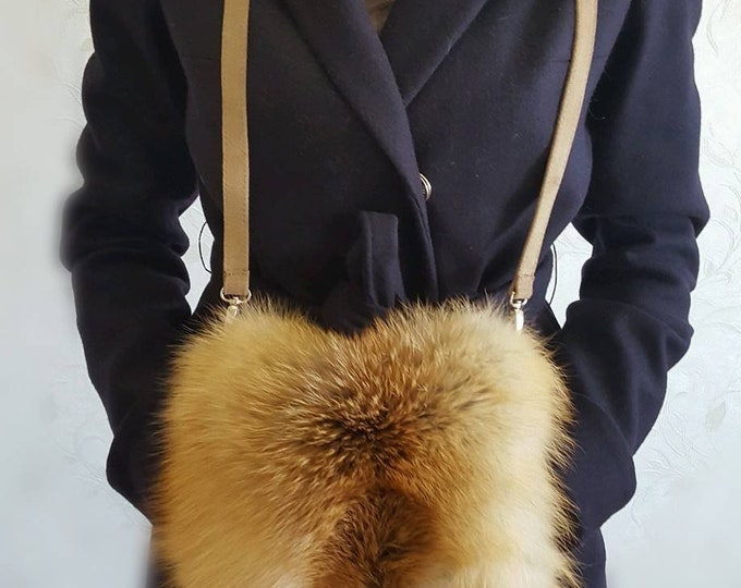 Gold Fox Fur Muff, Muff, Fur Muff, Real Fur Muff, Fur Coupling ...