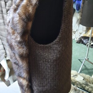 NEW Brown Real Mink Fur Vest With Wool Fabric on the Back - Etsy