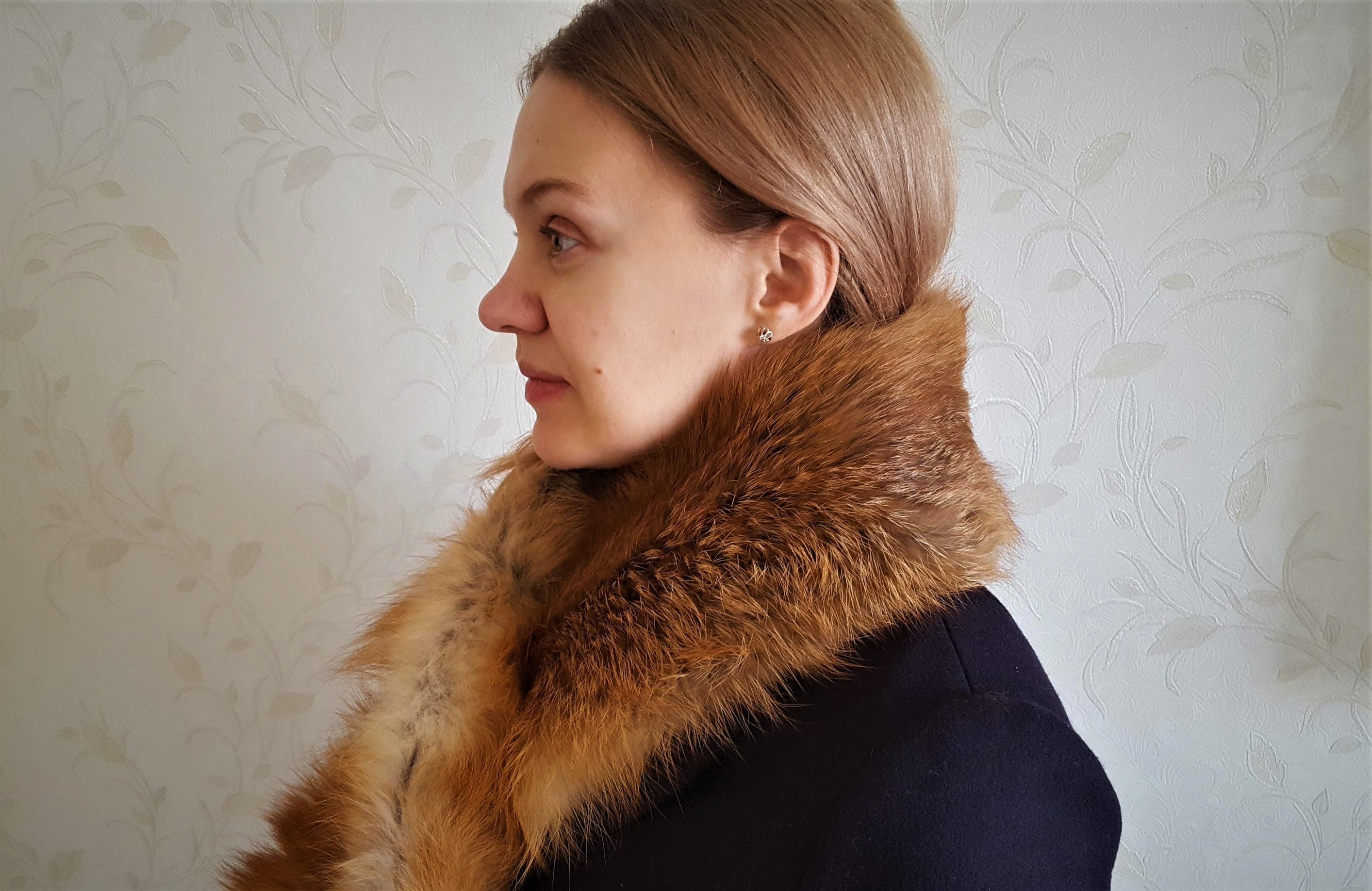 Large Gold Fox Fur Scarf Gold Fox Fur Collar - Etsy