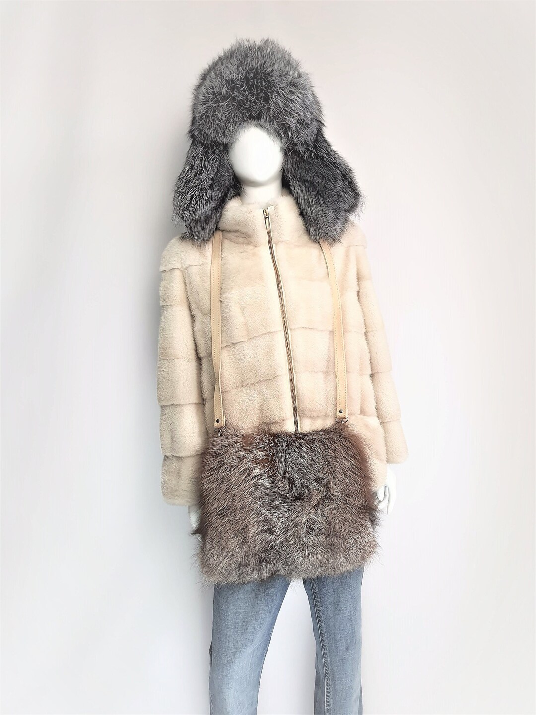 Crystal Fox Fur Muff, Muff, Fur Muff, Real Fur Muff, Fur Coupling ...