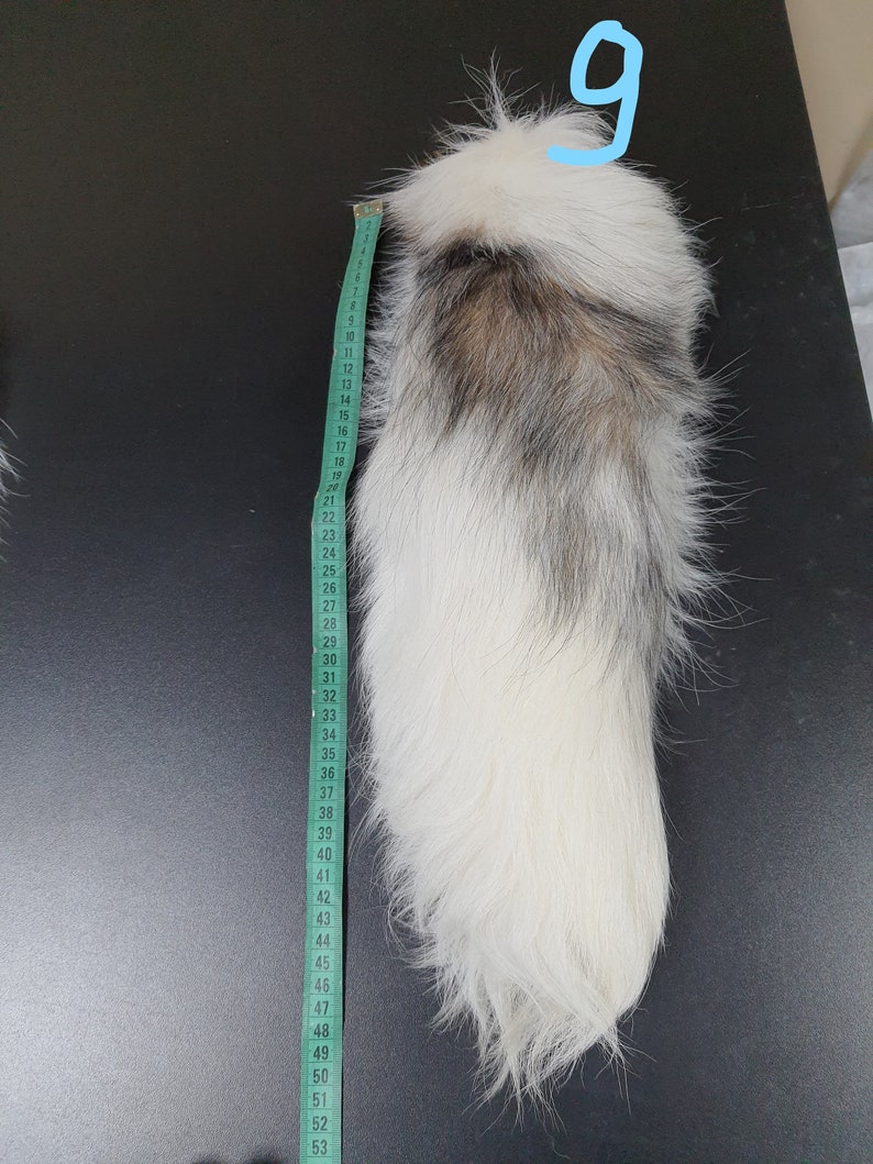 Large White Marble Fox Tail Keychain With Gold Ring White Fox - Etsy