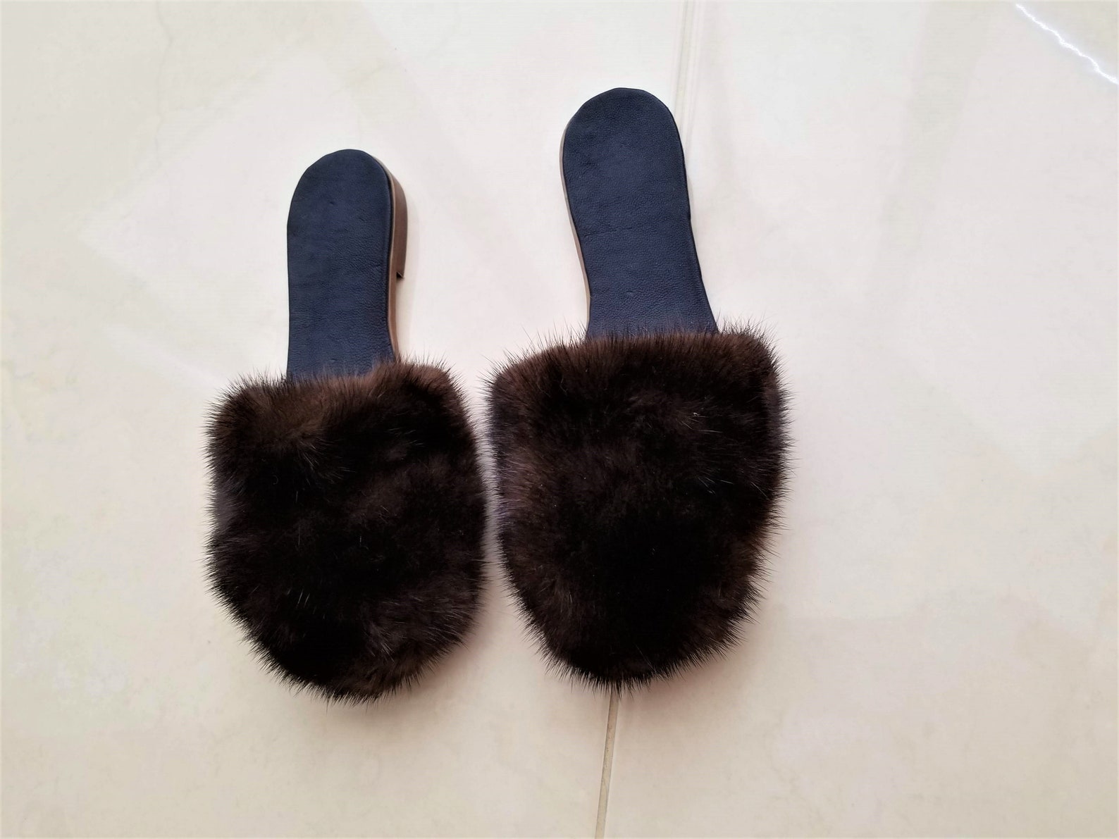 Real Fur Mules Real Mink Muls Fur Mules Fur Slippers Fur - Etsy